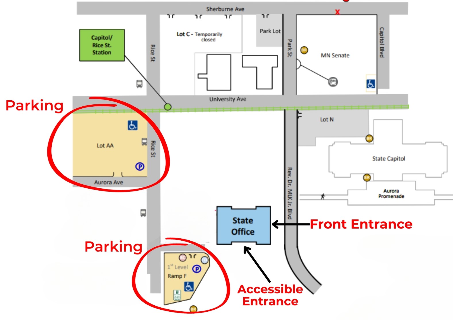 the main entrance is at the front of the building disability access is ...